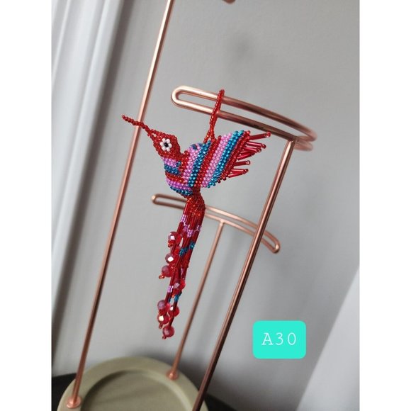 Accents | Huichol Beaded Hummingbird Key Chain Mexican Folk Art Bird 6 ...
